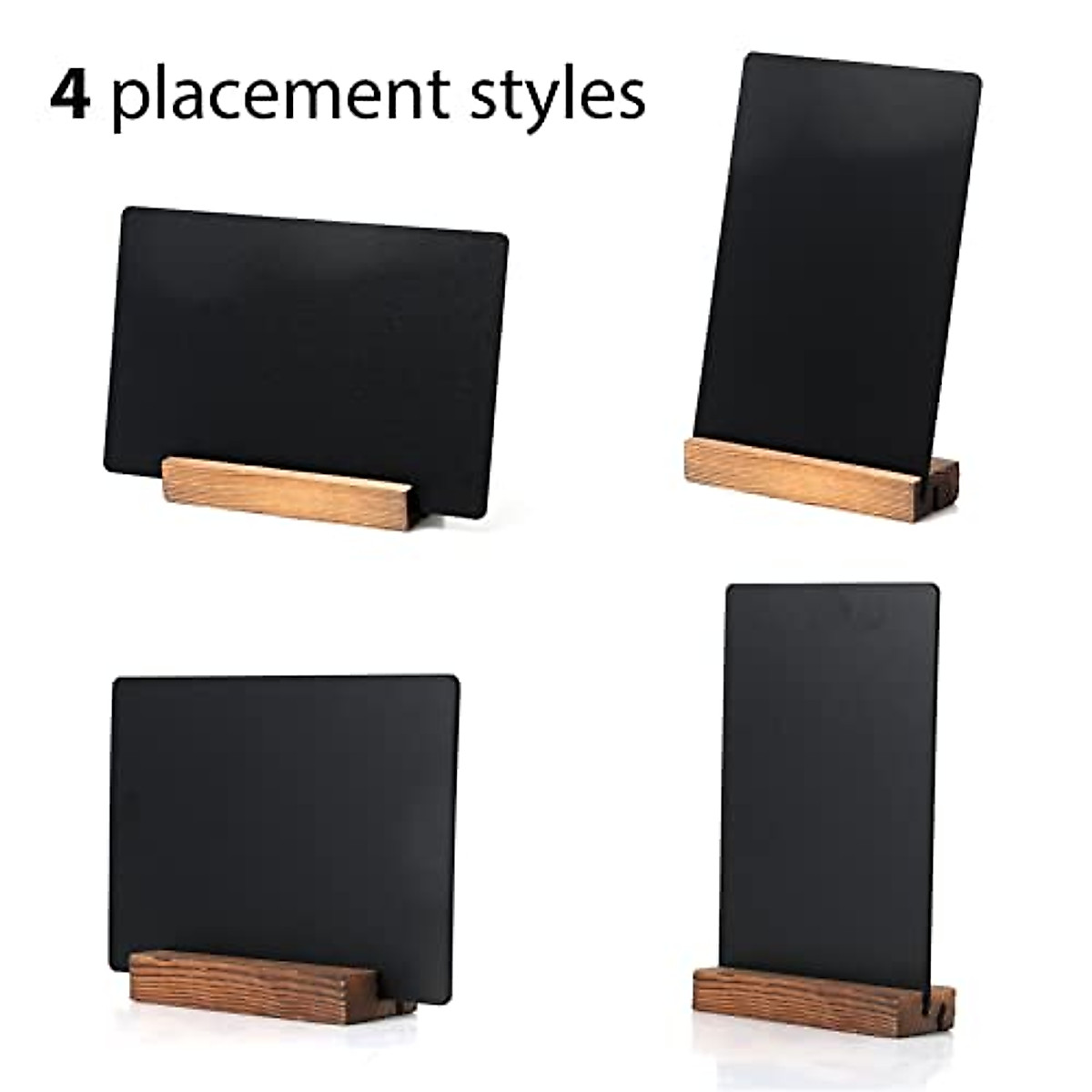 NEWNEWSHOW 3Pack 5.1x7.9 in Chalkboard Sign Double Sided with Wood Base Chalkboard Signs Erasable Message Board Sign with Wood Base for Shop Wedding Kitchen Home Party Decoration