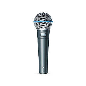 Shure BETA 58A Vocal Microphone - Single Element Supercardioid Dynamic Mic for Stage and Studio, Includes A25D Adjustable Stand Adapter, 5/8” to 3/8” (Euro) Thread Adapter and Storage Bag