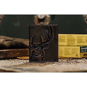 House of Jack Co. DEER Slim Card Wallet | Minimalist Bifold Card Holder| Full Grain Cowhide with Handburnished Finish | Slim Wallet For Men
