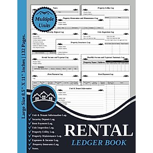 Simple Rental Ledger Book | Rental Income & Expenses Tracker Organizer Log Book | Keep Track and Record of Your Rent Payment | Rental Property Record ... | Landlord Property Management | 110 Pages