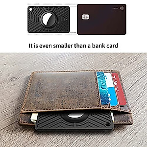 Dovick-Airtag Wallet Holder,Card Case Compatible Apple Air Tag for Wallet Purse Handbag |Flexible |Thin | Black 2 Pack