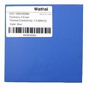 Wathai Blue 100x100x2mm 2mm Silicone Pad Thermal Conductivity 1.5 W/mk Thermal pad For GPU CPU PS3 PS2 Xbox Heatsink Cooling