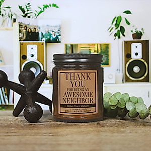 House Warming Gifts New Home Women Men Couple | Thanks for Being an Awesome Neighbor | Funny Housewarming Gift Ideas | Apartment Decor | Candles for Men, Women | Hostess Gifts for Women | Made in USA