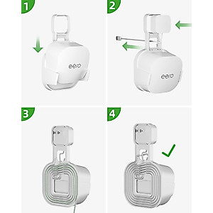 COOLWUFAN Outlet Wall Mount Holder for eero 6 or eero 6+ mesh Wi-Fi System [NOT Fit for eero mesh], No Messy Wires, Easy to Install Mount Holder for eero 6 & eero 6+ mesh Wi-Fi System (3 Pack)