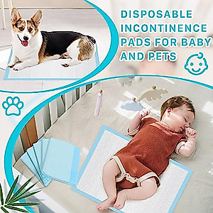 Tivcck Disposable Changing Pads,17 x 24 inch Baby Disposable Underpads,Ultra Absorbent Disposable Bed Pads,Disposable Diaper Changing Pads,Leak-Proof Breathable Underpads,Waterproof Pets Dogs Pee Pads