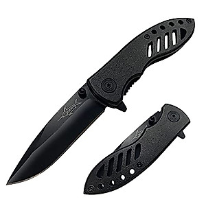XIPHIAS Practical Folding Pocket Knife with Deep Pocket Clip, Black, XK042, 6.5" Overall(Pocket Knife)