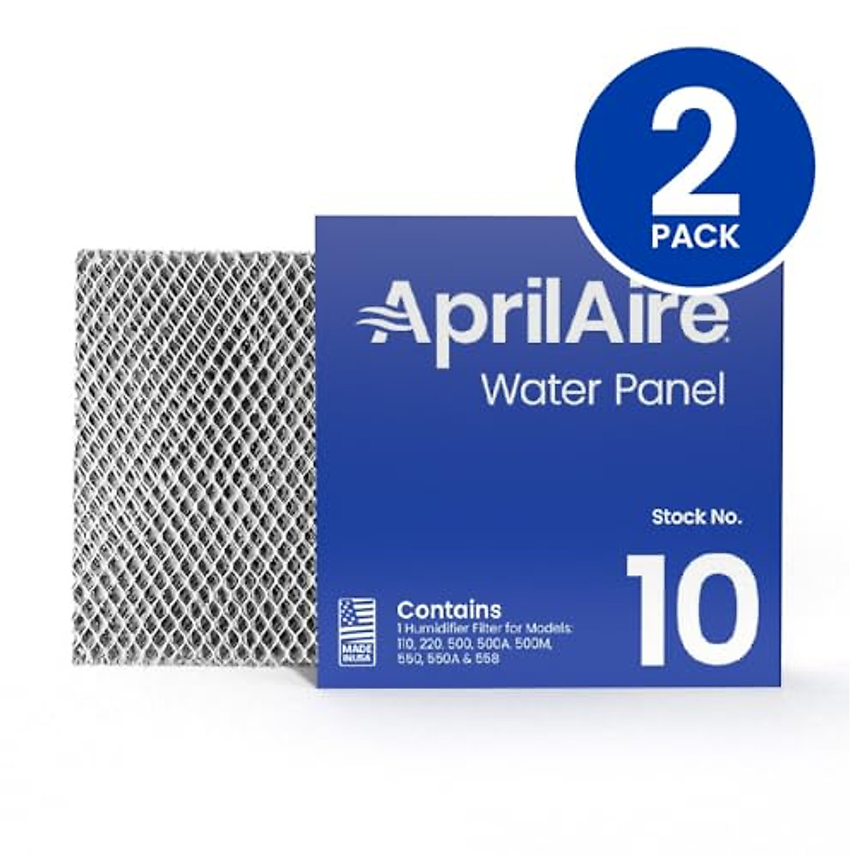 AprilAire 10 Water Panel Humidifier Filter Replacement for AprilAire Whole-House Humidifier Models 110, 220, 500, 500A, 500M, 550, 550A, 558 (Pack of 2)
