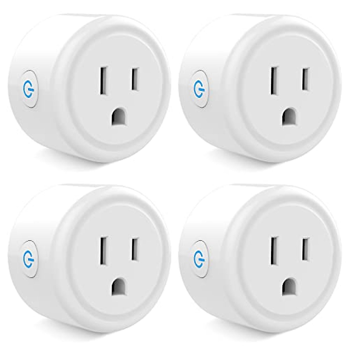 Mini Smart Plug, WISEBOT Wi-Fi Socket Works with Alexa and Google Home, Surge Protector Plug-in Outlet Remote Control and Timer Function, ETL FCC Listed,2.4G Wi-Fi Only,10A 1200W,4-Pack, White