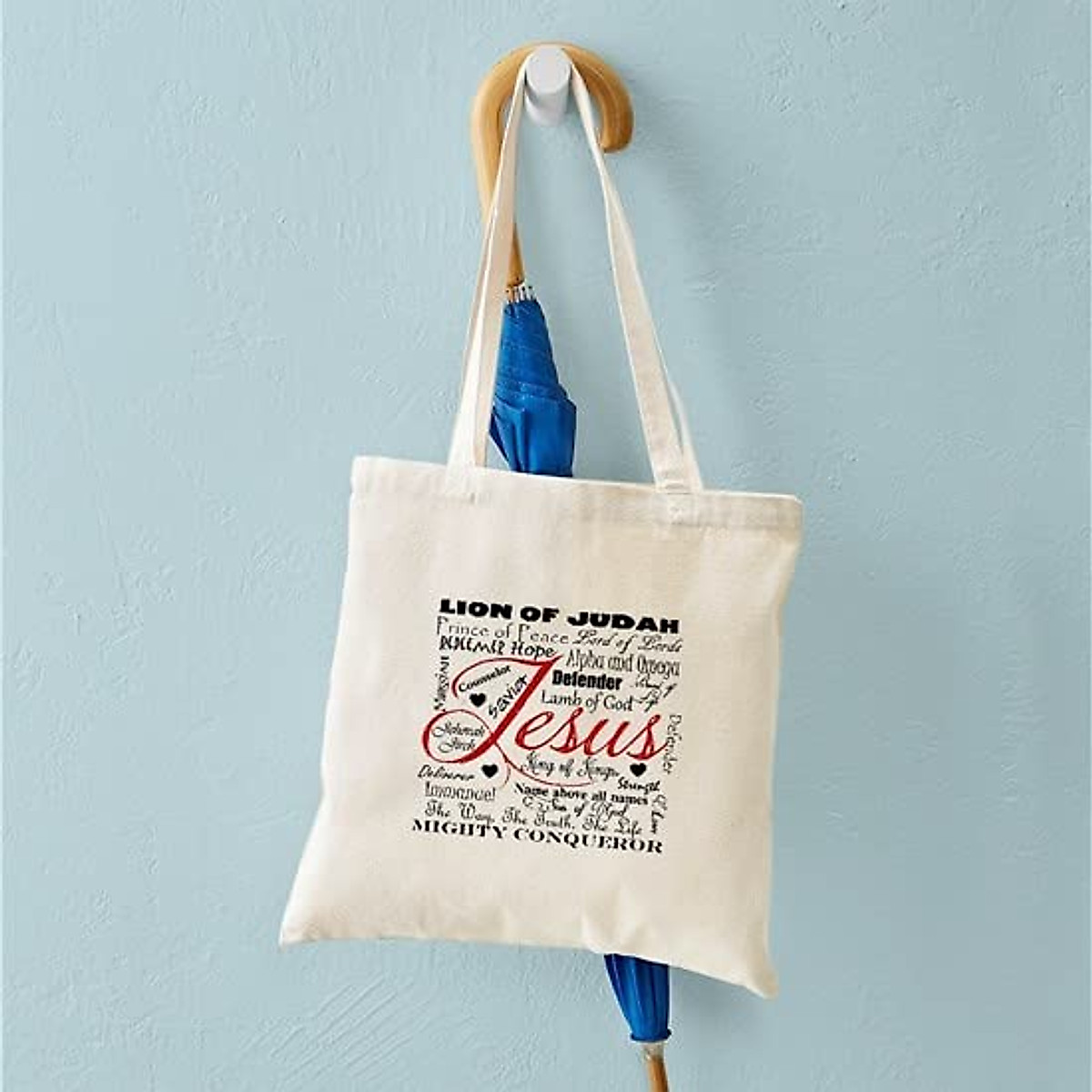 CafePress The Name Of Jesus Tote Bag Natural Canvas Tote Bag, Reusable Shopping Bag