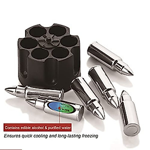 Whiskey Bullet Stones, Stainless Steel Whisky Rocks, Reusable ice Cube Metal Ice, Gifts for Men Dad, Christmas Stocking Stuffer, Whiskey Stones Rocks Bullet Shaped Ice Cubes (Size : Large)