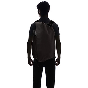 Cote & Ciel Men's Isar Coated Canvas Medium Backpack, Black, One Size