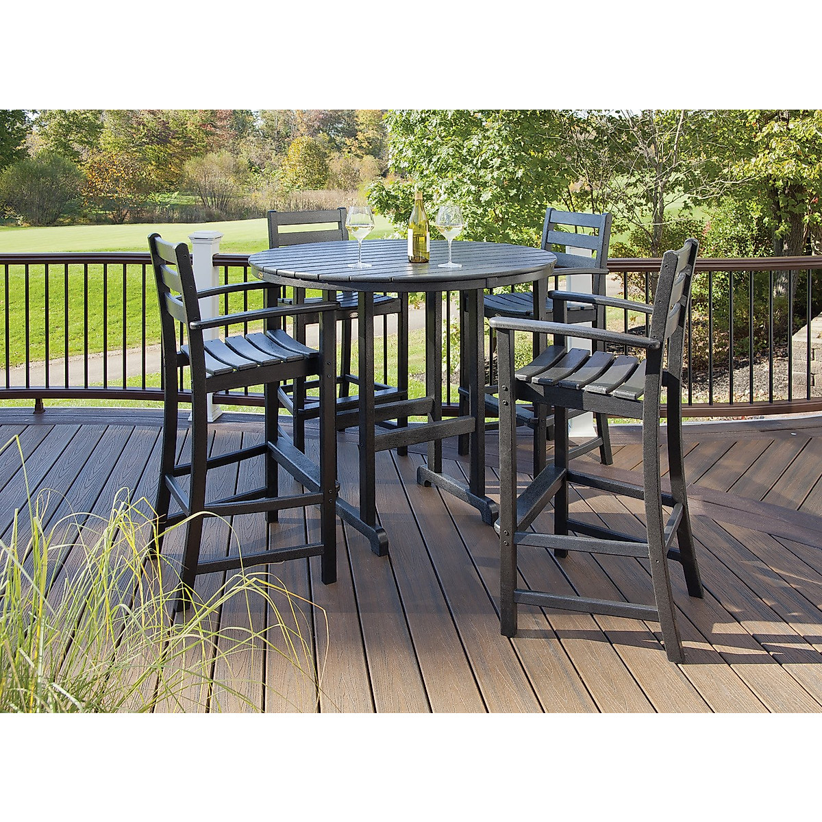 Trex Outdoor Furniture Monterey Bay Bar Arm Chair, Charcoal Black