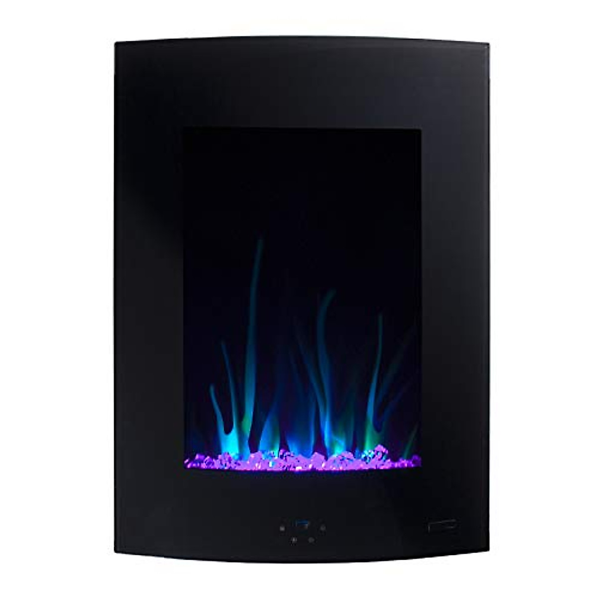 Paramount 27" Black Vertical Curved Wall Mount Electric Fireplace