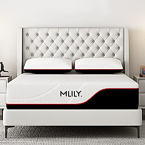 MLILY Queen Mattress, Manchester United 12 Inch Memory Foam Mattress, Cool Sleep & Pressure Relief, Made in USA, White