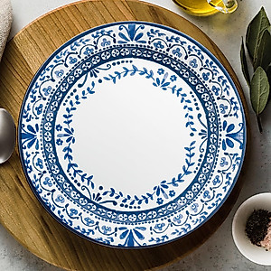 Corelle Vitrelle Glass Dinnerware Set, Chip & Crack Resistant Triple Layer Glass, 12-PC Dinnerware Set, Portofino