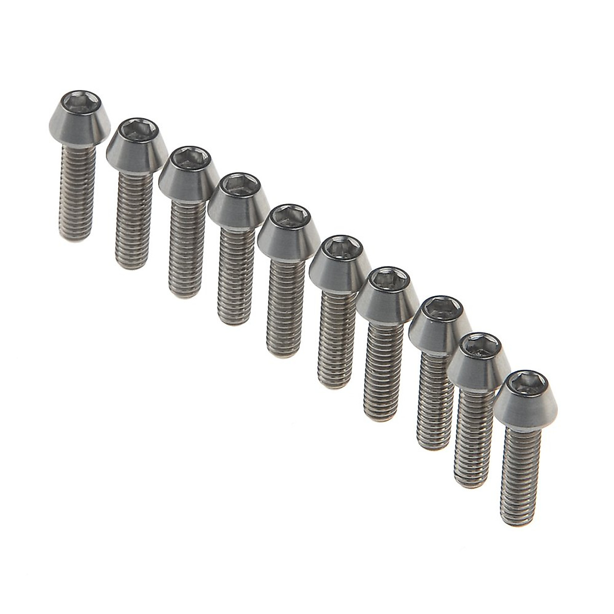 Wanyifa Titanium Ti DIN912 M4x15mm Tapered Head Hex Bolts M4 15L Bicycle Screws Pack of 10