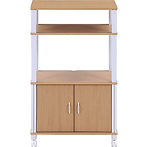 Fuji Boeki 99906 Multi Wagon, Kitchen Wagon, Width 23.5 inches (59.7 cm), Natural, White, Easy Assembly, Comes with Casters