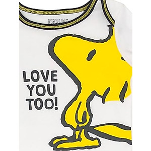 Peanuts Snoopy Newborn Baby Boys 4 Pack Short Sleeve Bodysuits Peanuts '20 3-6 Months