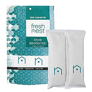 Fresh Nest Shoe Deodorizer (2-Pack) - Odor Eliminator, Freshener for Sneakers, Gym Bags, and Lockers