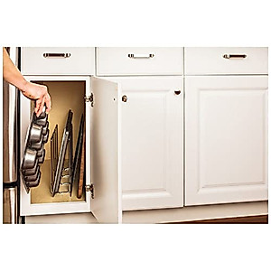 Hardware Resources Polished Chrome U-Shapred Tray Divider for Organizing Baking Sheets, Trays, and Cutting Boards. Bottom Mounting.