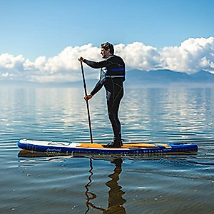 AQUAPLANET 10ft 6" x 15cm MAX Stand Up Paddle board kit. Air Pump with Pressure Gauge,Adjustable Aluminium Floating Paddle, Repair Kit,Heavy Duty Rucksack,Premium Leash & 4 Kayak Seat Rings