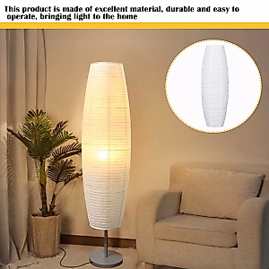 ANRONCH Rice Paper Floor Lamp Shade, Paper Floor Lampshade Light Accessories Paper Lamps Classic Modern Paper Floor Light Bulb Cage Guard for Bedroom Living Room