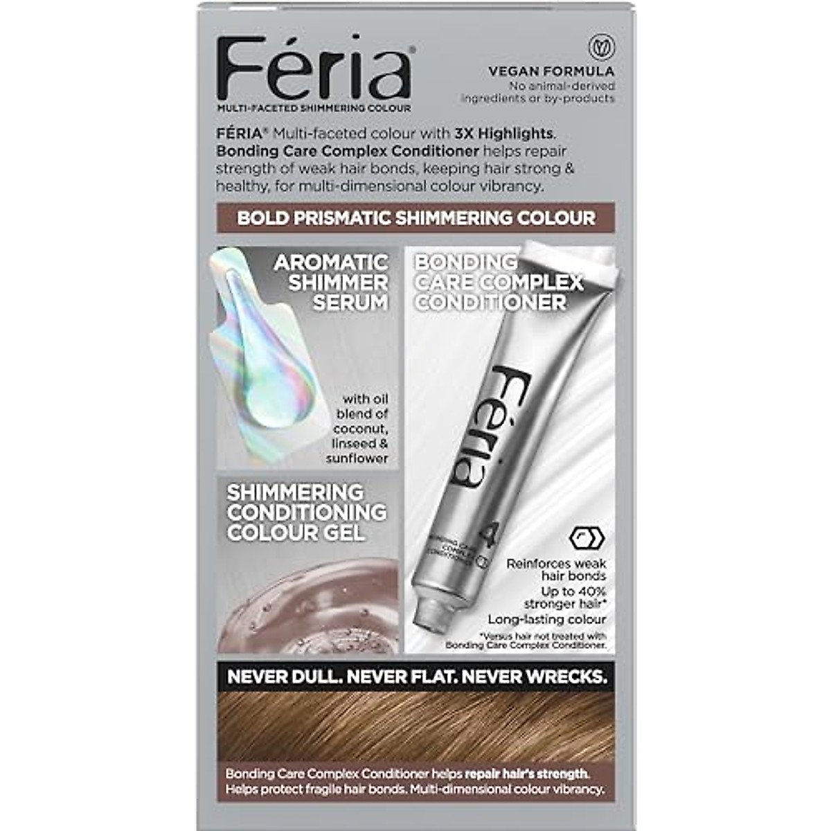 L'Oreal Paris Feria Multi-Faceted Shimmering Permanent Hair Color, 63 Sparkling Amber (Light Golden Brown), Pack of 1, Hair Dye