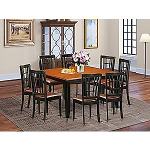 East West Furniture PFNI9-BCH-LC Dining Set, Black