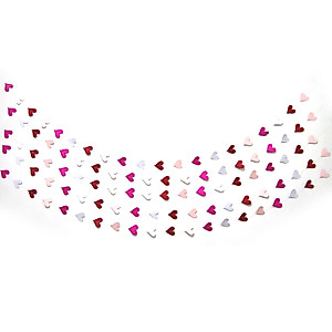 5 Pcs Heart Garland Banner, 100 Hearts Hanging Valentine's Day Decoration Garland for Anniversary Valentine's Day Wedding Birthday Party Decorations
