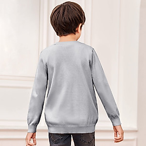 Baby Boys Girls V-Neck Cardigan Kids Button Up Long Sleeve Knitted Sweater Jacket for Infant Toddler