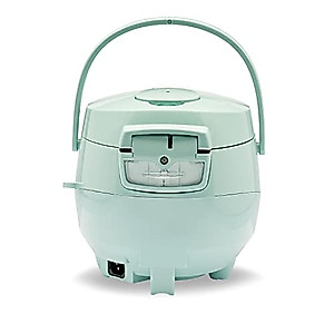 Reishunger Digital Mini Rice Cooker & Steamer, Mint with Keep-Warm Function & Timer - 3.5 Cups - Small Rice Cooker Japanese Style with Ceramic Inner Pot - 8 Programs - 1-3 People