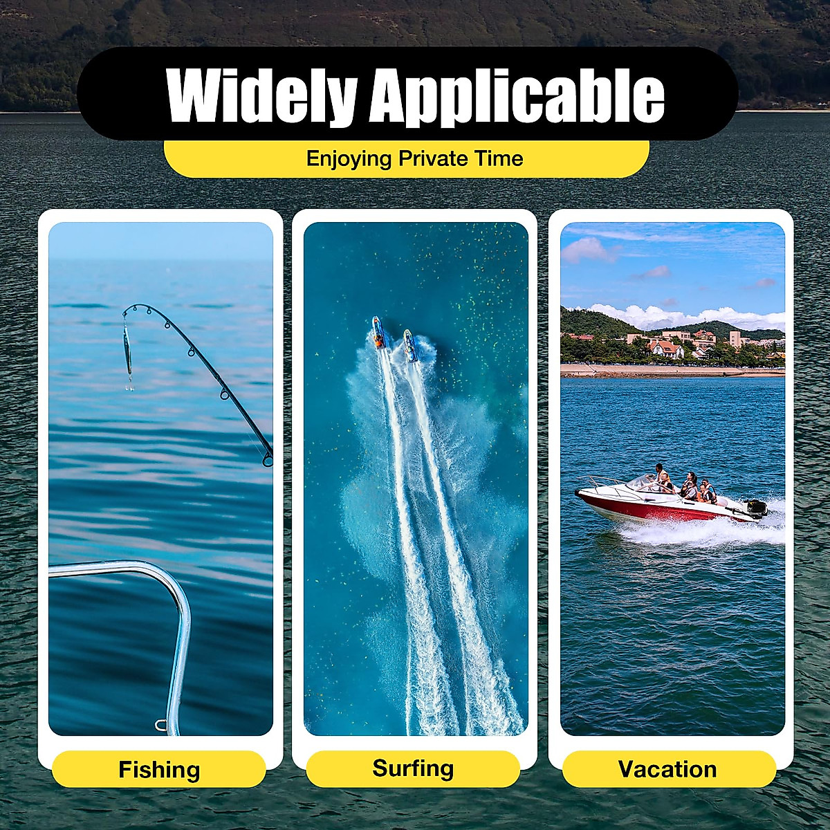 WenDissy 4 Stroke Outboard Motor Boat Engine, Marine Boat Motor with Air Cooling System and Manual Pull Start for Inflatable Fishing Boats Yachts Water Sport Tools