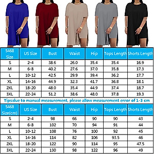 AXOSY Women Plus Size 2 Piece Outfits Short Sleeve Tunic Tops and Skinny Biker Shorts Sets Tracksuits Brown,3X-Large