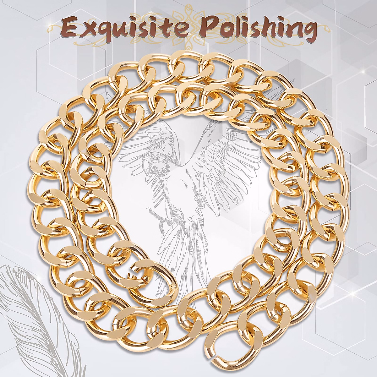 Hoedia Gold Chain for Men/Women, Gold Plated Chunky Necklace-20MM Width Big Rope Feel Real, Solid Fake Gold Chain Necklace for Party, Hip Hop Rapper Style, 80s 90s Custome, 32 Inches