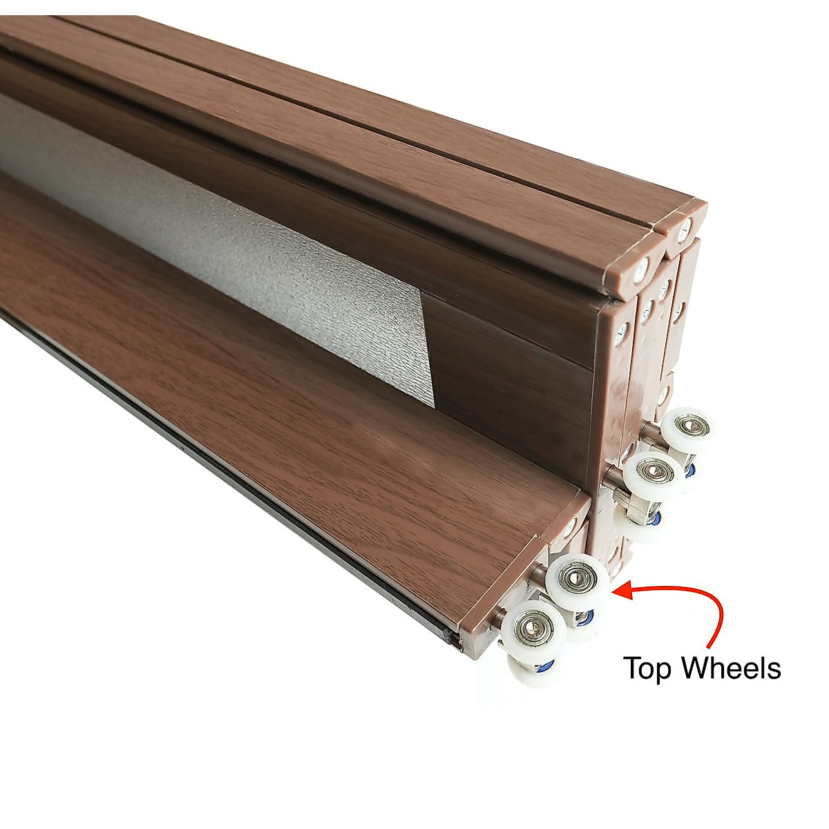 CCBOYSHARDWARE 36X96in Accordion Door,Interior Folding Doors for Closet Includes Hardware and Lock,Brown