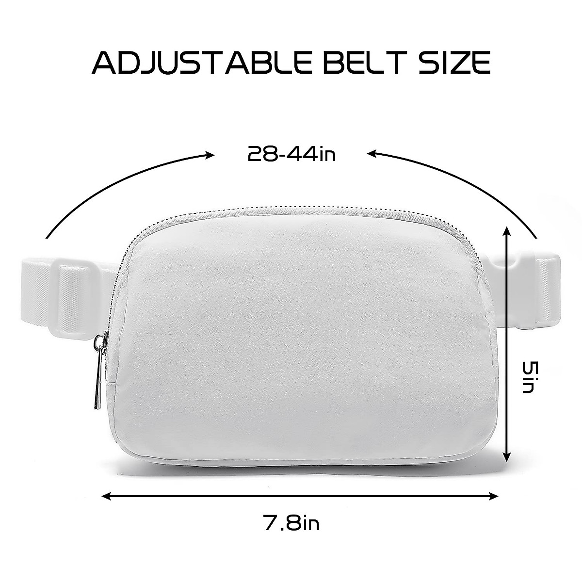 Belt Bag for Women Fanny Pack Crossbody Bags for Women Fashion Waist Packs with Adjustable Strap Gifts for Teenage Girls Women Men (White)
