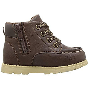 carter's Boys' Brand Fashion Boot, Brown, 6 M US Toddler