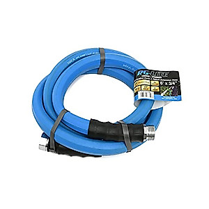 AG-LITE BSAL3406 3/4" x 06' Hot/Cold Water Rubber Garden Hose, 100% Rubber, Ultra-Light, Super Strong, 500 PSI, 50F to 190F Degrees, High Strength Polyester Braided