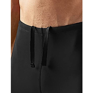 TSLA Men's Swim Jammers, Athletic Racing Swimming Shorts Trunks, UPF 50+ Sun Protection Endurance Triathlon Swimsuit, Splice Black & Blue & White, 40