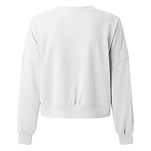 Wdgfv Womens Oversized Sweatshirts Fleece Hoodies Long Sleeve Shirts Pullover Fall Clothes with Pocket White Sweatshirt Embroidery Kit Womens 1/4 Zip Pullover Athletic Hoodies Fall Clothes Small