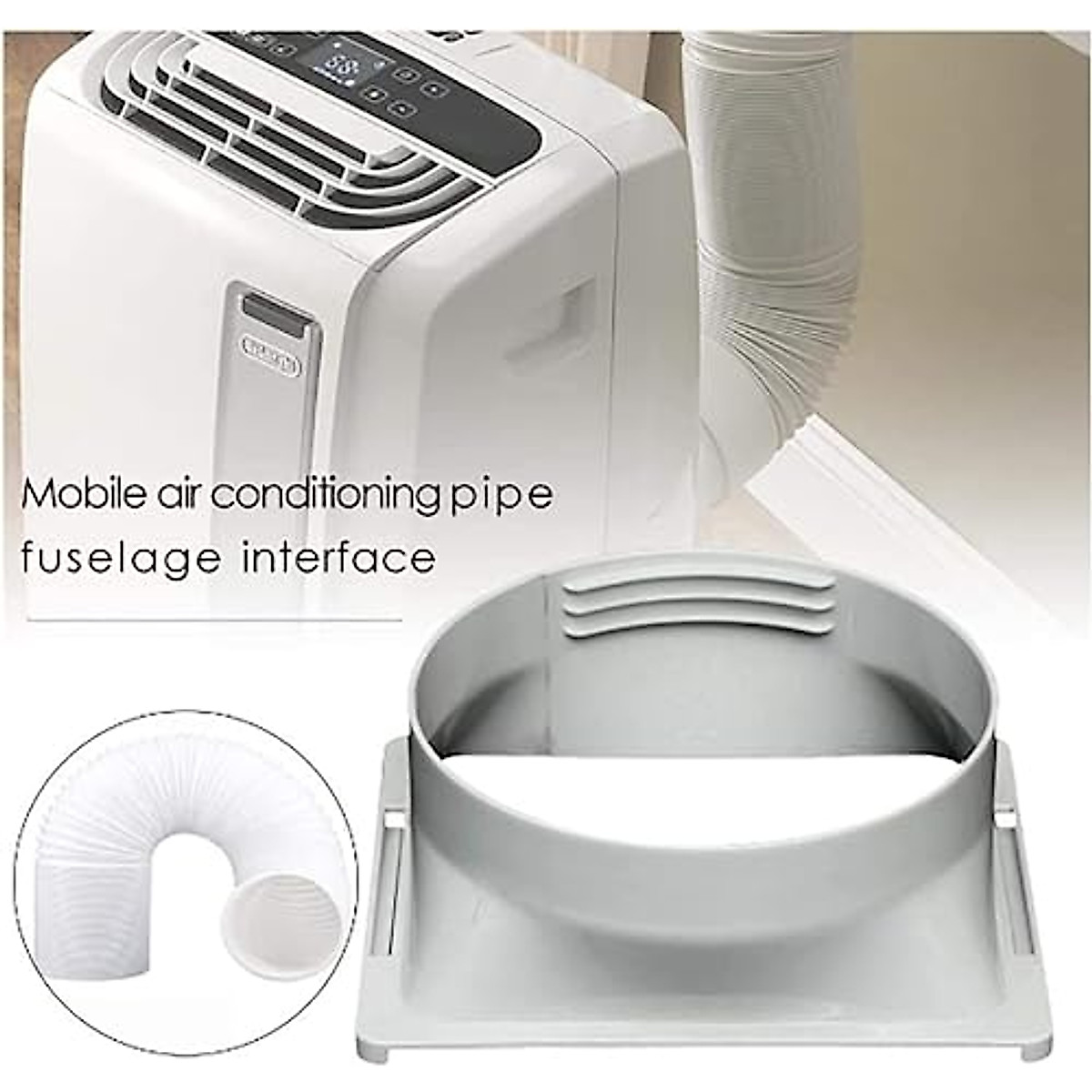 Portable Air Conditioner Exhaust Hose Coupler - 5.9 inch/6 inch AC Hose Coupler Extension, Portable Window Adapter A/C Unit Tube Connector Mobile air Conditioning Accessories (Square to Round)