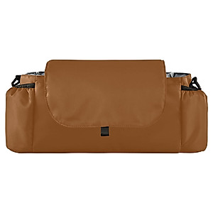 Saddle Brown Baby Stroller Organizer Large Capacity with 2 Cup Holder Adjustable Removable Shoulder Straps Abrasion-Resistant and Durable Fit Nearly Any Stroller