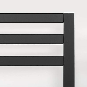 Mellow 10 inch Heavy Duty Metal Platform Bed W/Headboard/Wooden Slat Support/Mattress Foundation (No Box Spring Needed), King, Black