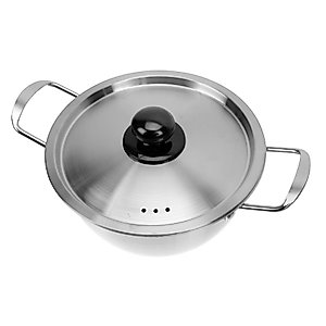 Ciieeo 1 Set Stainless Steel Instant Noodle Pot Pans with Lids Seafood Pot Korean Pots for Cooking Korean Ramen Noodle Pot Soup Pan Korean Noodle Pot Induction Pans Pots and Pans Binaural