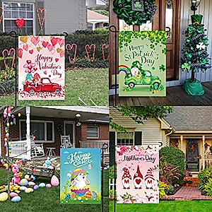 Seasonal Garden Flags Set of 12 Double Sided 12 x 18 Inch Yard Flags, Small Garden Flags for Outside, Christmas Spring Summer Fall Winter Outdoor Flags, Holiday Garden Flags for All Seasons