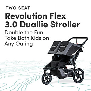 BOB Gear Revolution Flex 3.0 Duallie Double Jogging Stroller, Graphite Black