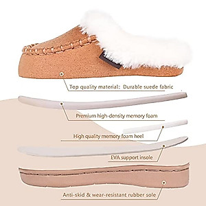 FANTURE Toddler Kids House Shoes Slippers with Memory Foam Fuzzy and Warm Cozy Comfort Fleece Clog Slip On Sole Protection for Boys Girls Indoor Outdoor U422BBLFX217.SY-Chestnut-19.5