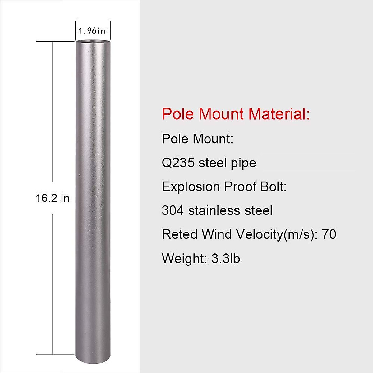 XRDS-RF 16" Antenna Pole, Upgraded Length Antenna Pole Mount for Outside Home Antenna with U-Bolt, Bracket, Mounting Screws - 40cm Length Universal Mounting Pole