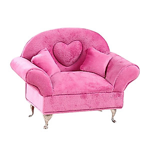 rockible Fashion Sofa Bed Jewelry Box Dollhouse Furniture Women Jewelry Case Jewelry Trinket Box for Bedside Table Living Room Closet Dresser Decor, Pink