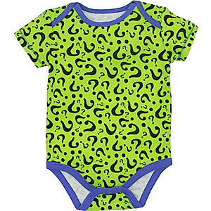 WARNER BROS DC Comics Justice League Batman Joker Riddler Newborn Baby Boys 5 Pack Short Sleeve Bodysuits Superheroes 3-6 Months